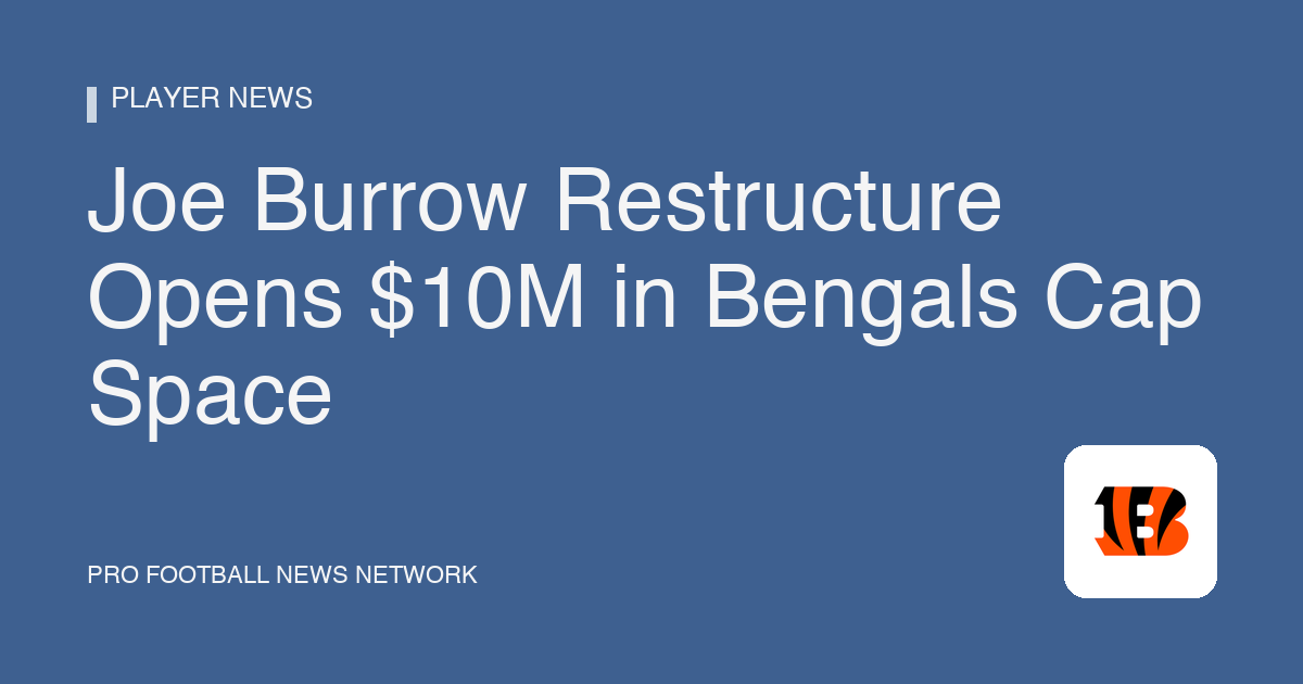 Joe Burrow Contract Restructure Creates $10M Bengals Cap