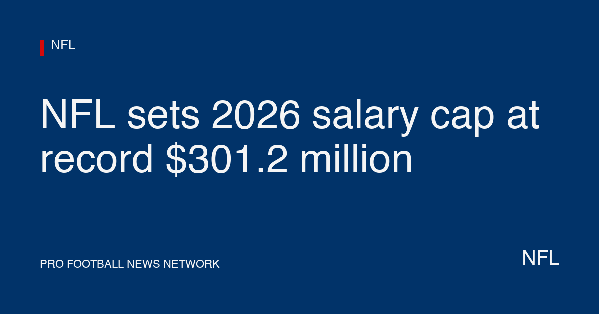 NFL Salary Cap Hits $301.2 Million in 2026 | League News | Pro Football ...