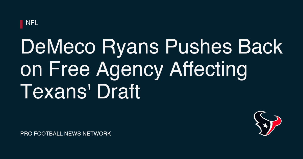 DeMeco Ryans on Texans Draft Strategy | Houston Texans | Pro Football ...